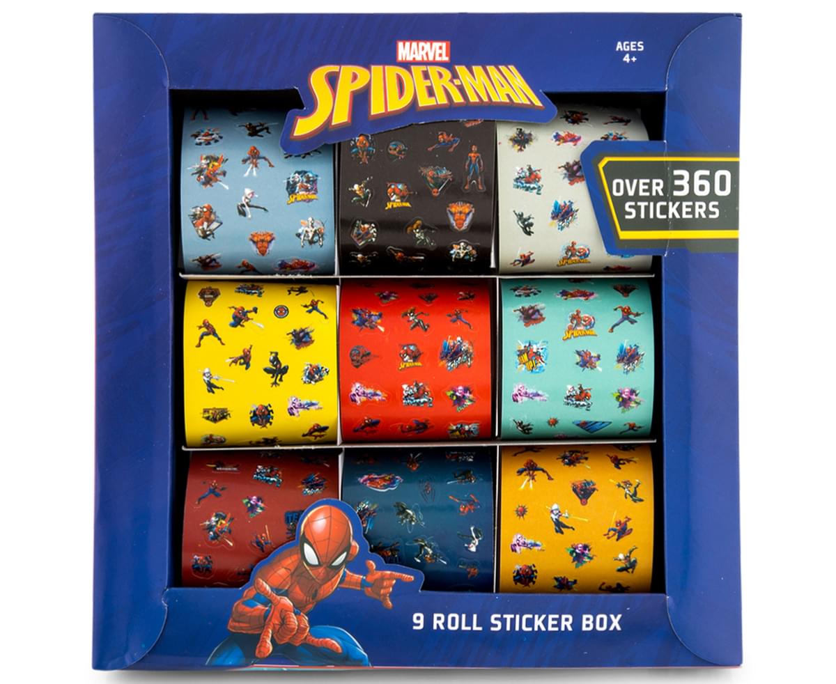 Spiderman 9 Roll Sticker Box With 360+ Stickers – A to Z Educational ...