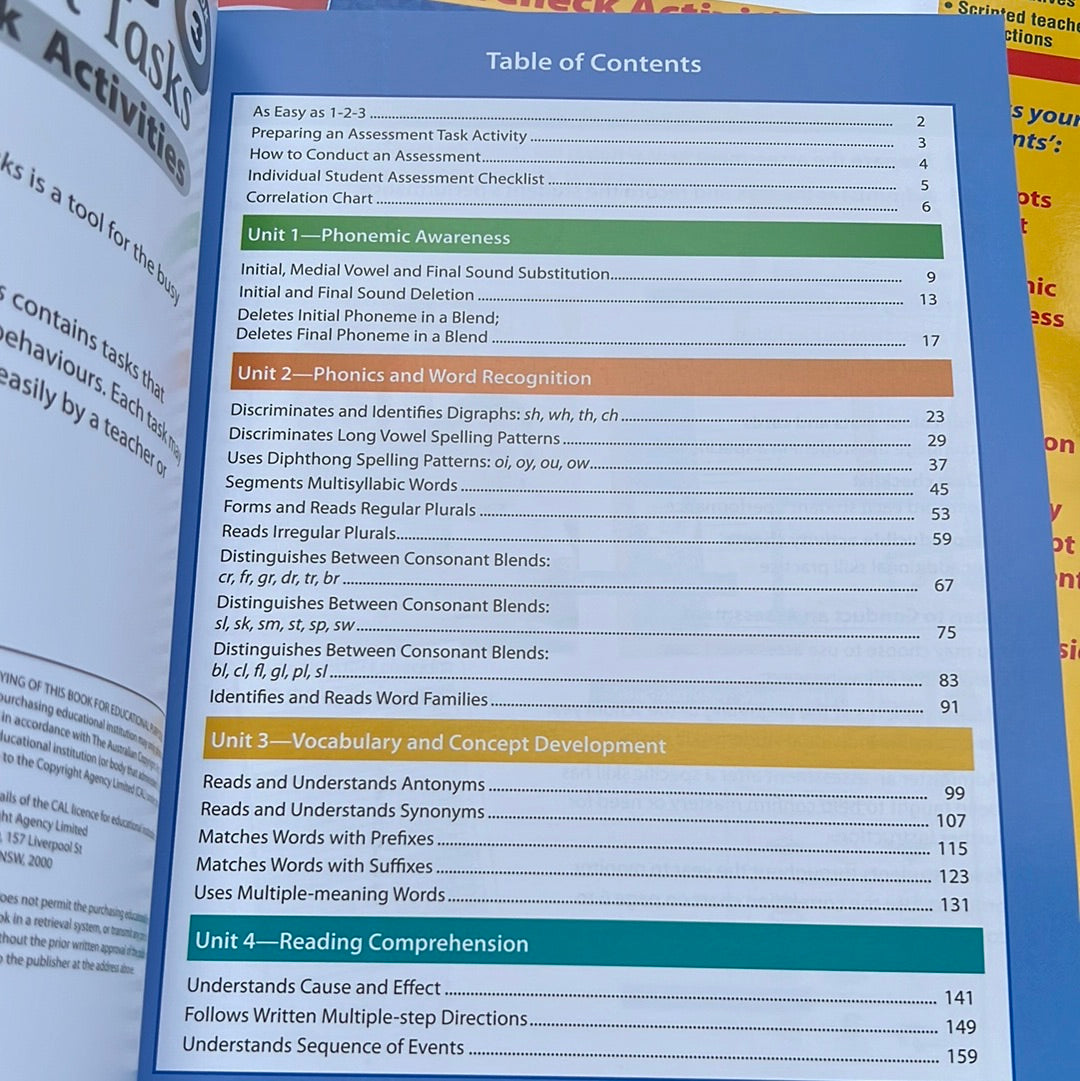 Reading Assessment Tasks Books – A to Z Educational Resources