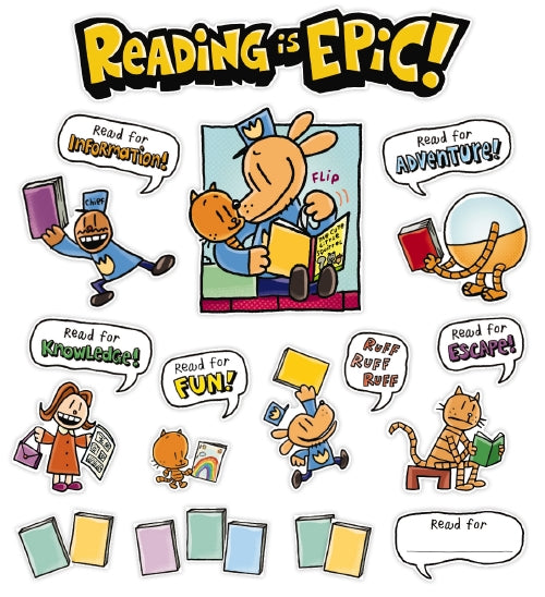 Dog Man Reading Is Epic Bulletin Board – A to Z Educational Resources